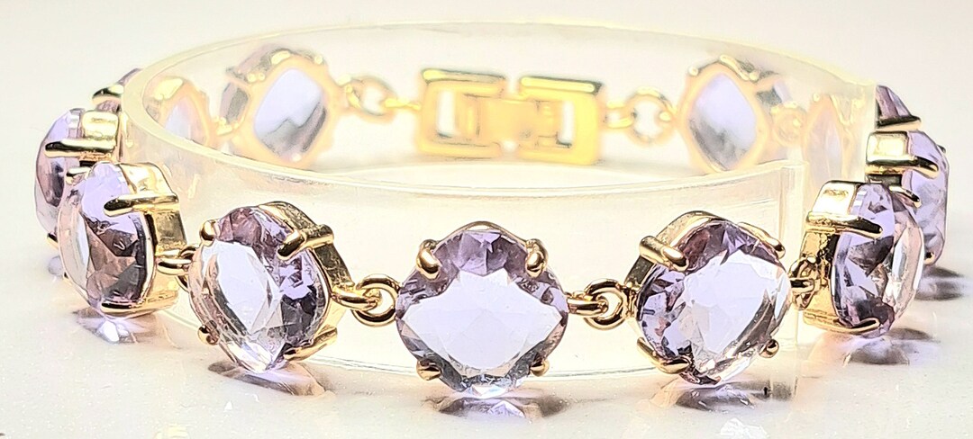 Lavender Crystal Bracelet, Lilac Crystal Bracelet, Wedding Bracelets ...