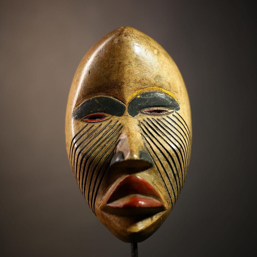 Dan Tribal Africa Mask Handcarved Wall Decor Côte Divoire Face ...