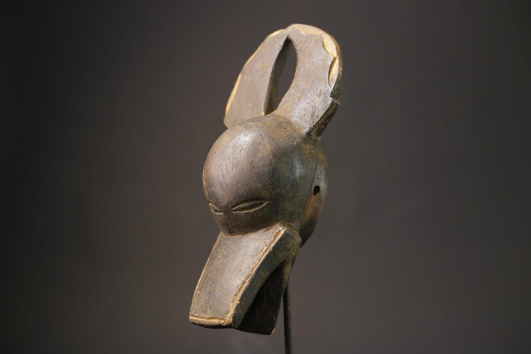 African Songye Duckbill Mask: Carved Hardwood Tribal Sculpture-7252 - Etsy