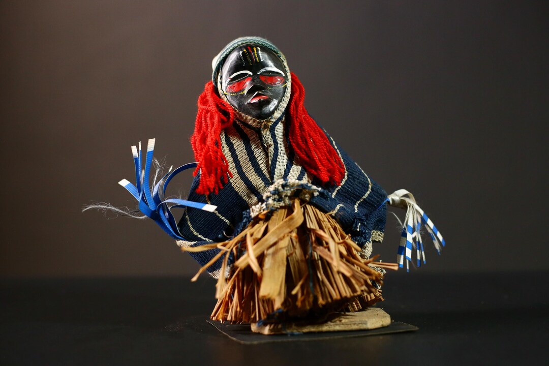 African Tribal Masked Doll: Handmade West African Art Decor-g4262 - Etsy