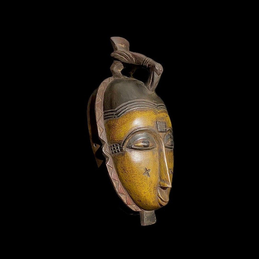 African Masks Antiques Tribal Art Face Mask Wood Carved Baule Antique ...