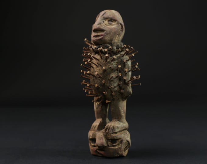 African Wood Figures African Figures Carved Power Figure Nkisi N'kondi ...