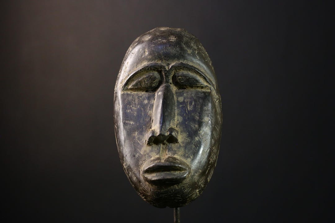 African Mask Hand-carved Tribal Dan Crane Art Unique Wooden Collectible ...