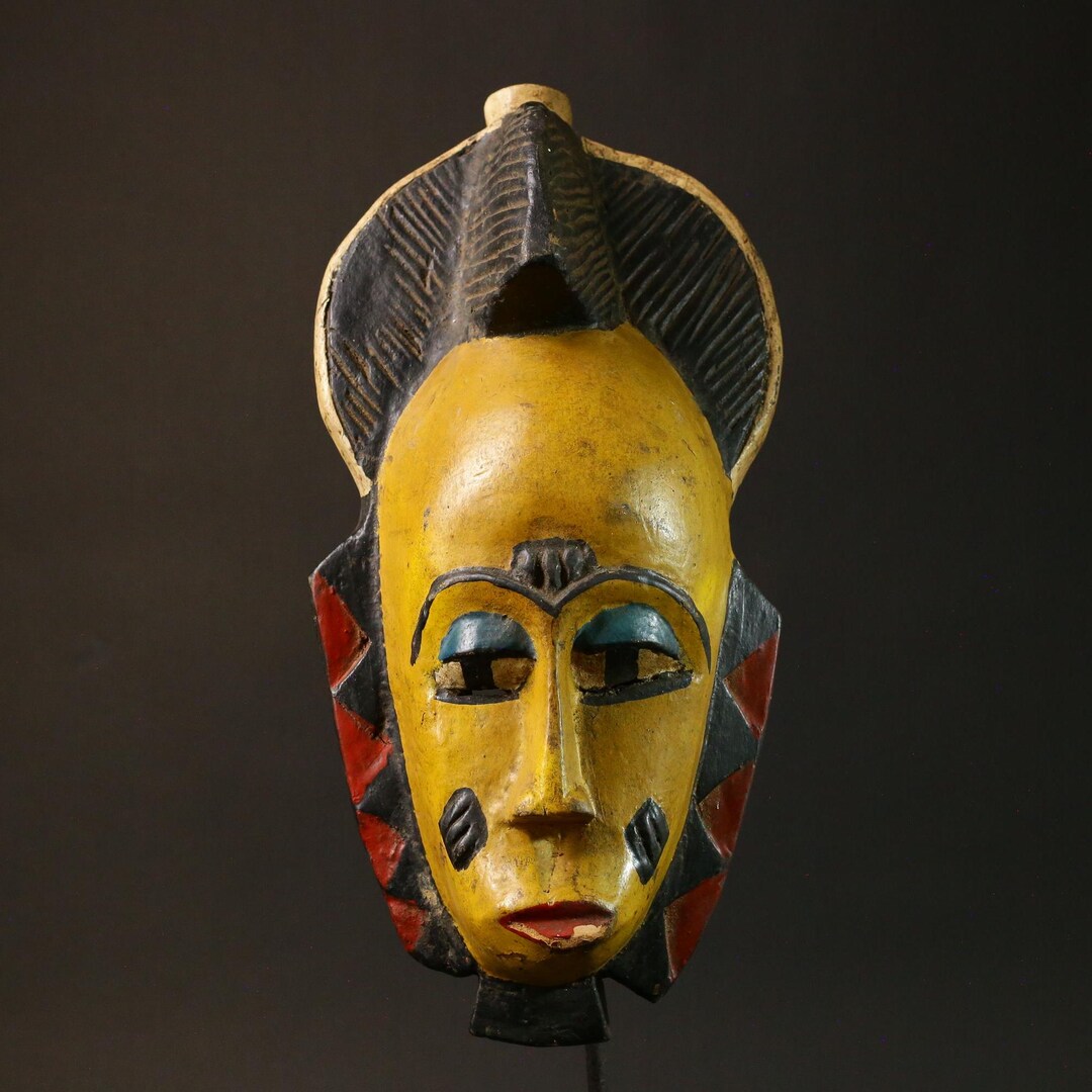 African Authentic Bete Guro Face Mask Handcrafted Wooden Tribal Art ...