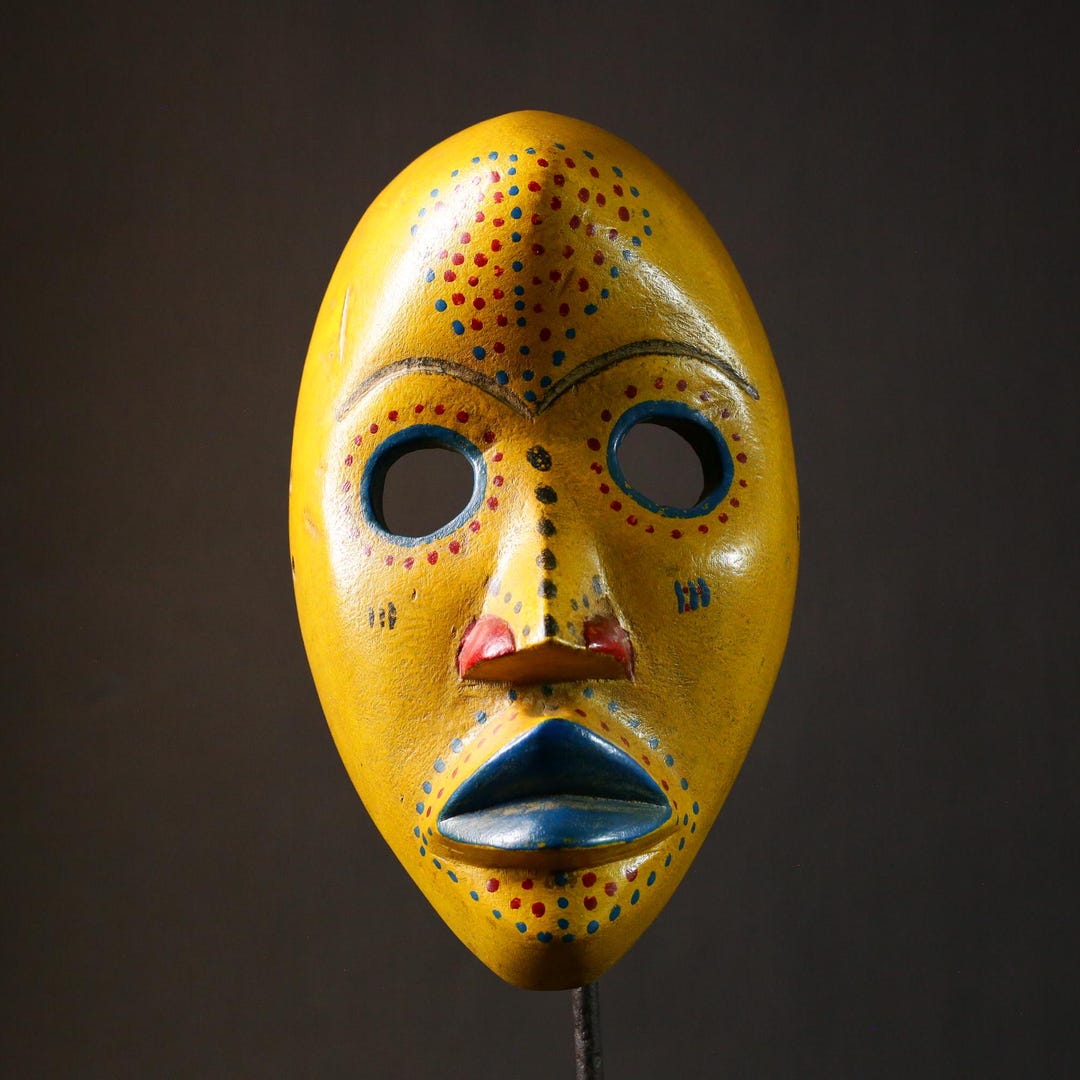 African Passport Mask | Hand Carved Liberia Wood Art | Unique Wall ...