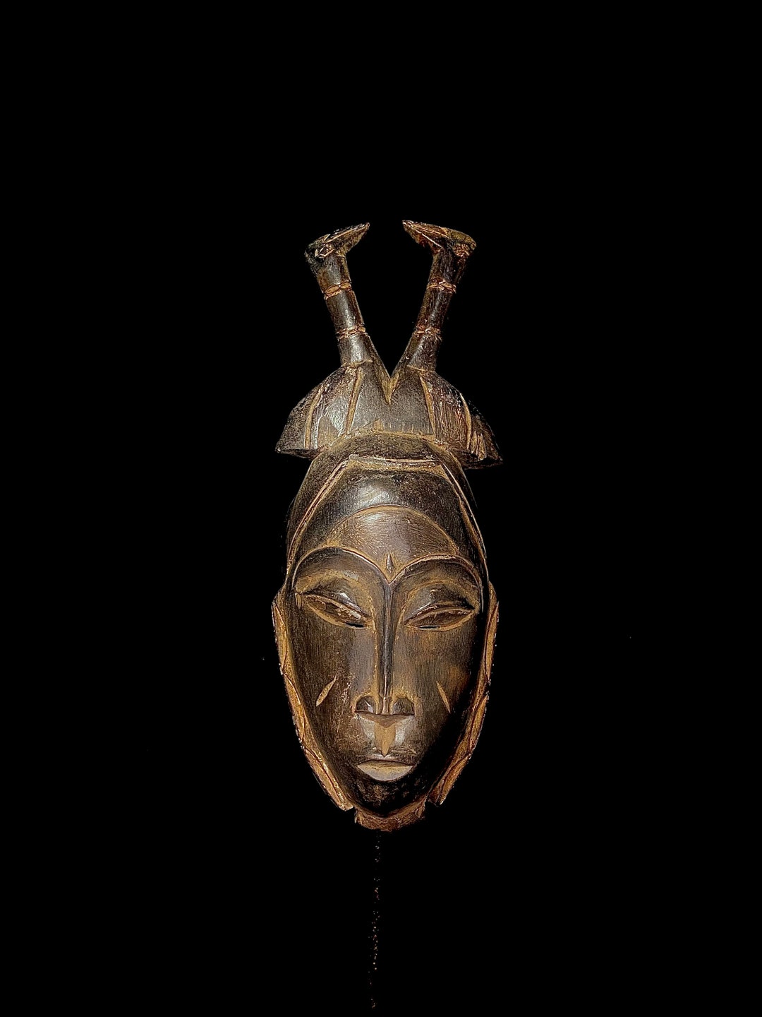 African Mask African Tribal Face Mask Wood Wall Hanging Baule Treasures ...