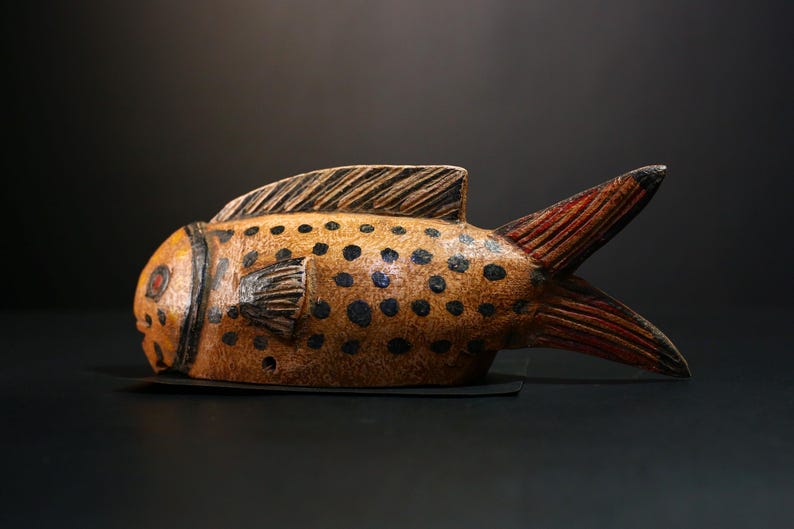 Bwa Style Fish Mask: Hand-carved Polka Dot Wall Art-g3738 - Etsy