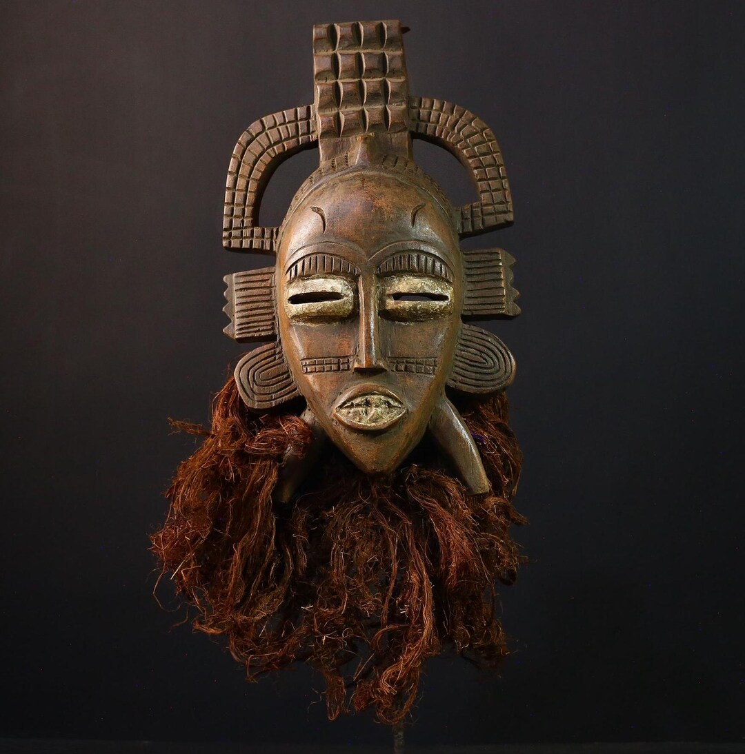 Hand-carved African Mask | Vintage Senufo Kpelie Tribal Art | Unique ...