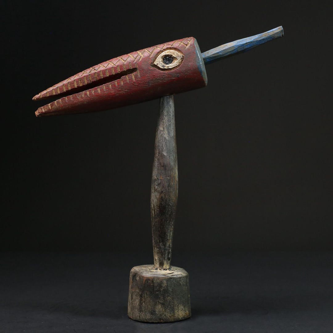 African Bambara Figure | Handcrafted Wooden Tribal Face Mask | Unique ...