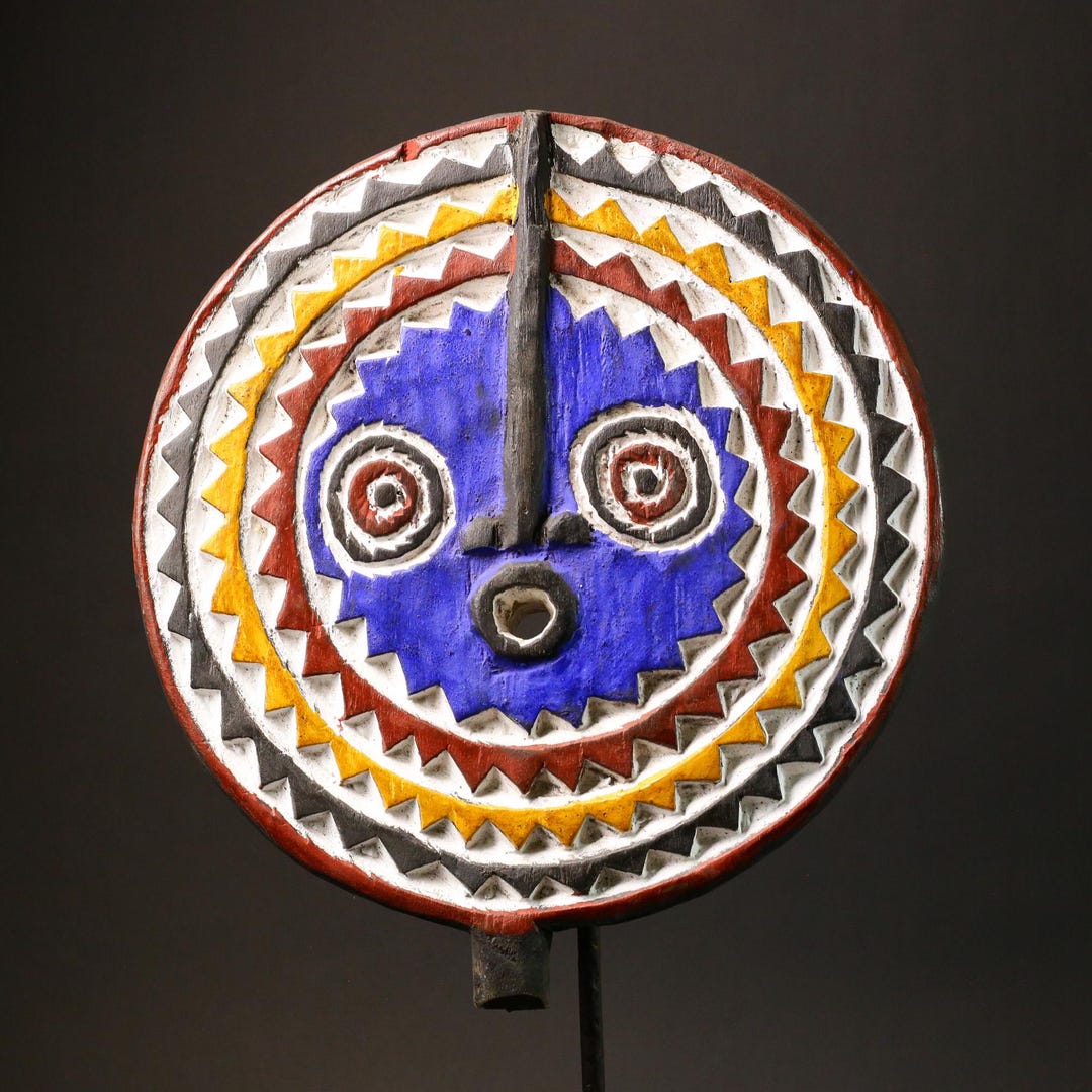 African Sun Mask | BWA Tribe Art | Handcrafted Wall Hanging | Burkina ...