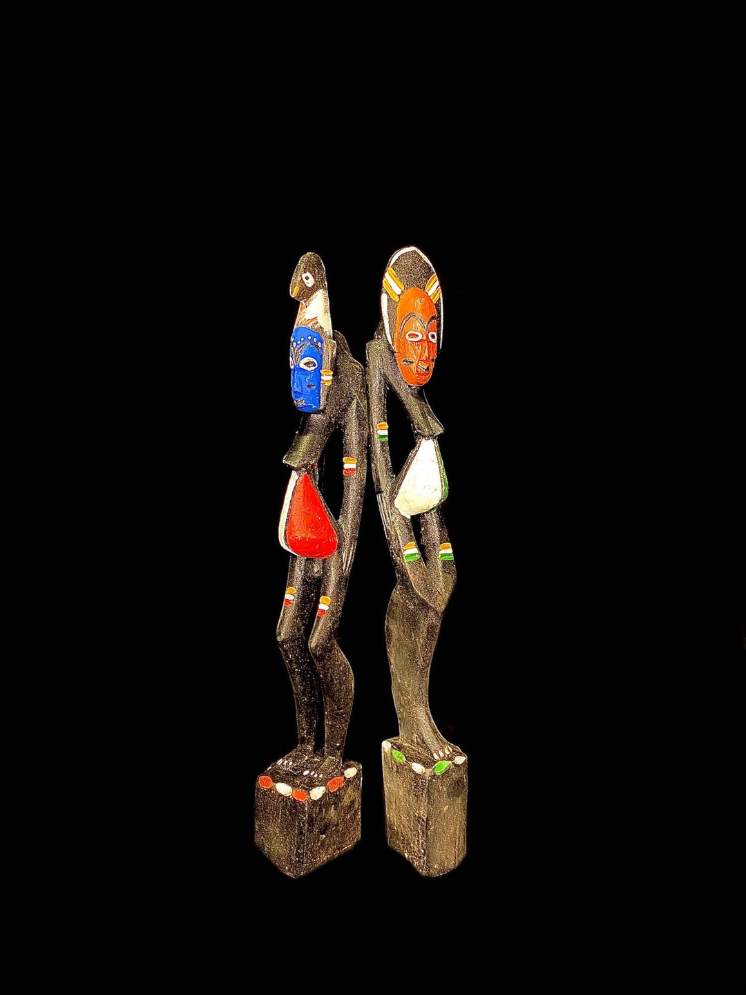 African Sculpture Tribal Art Wooden Carved Statue Tribal Wood African 2 ...