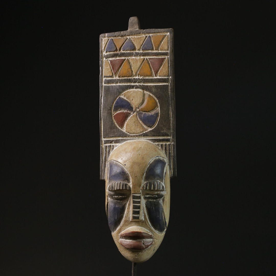 African Handcrafted Wooden Tribal Mask | Polychrome Art From Mali ...