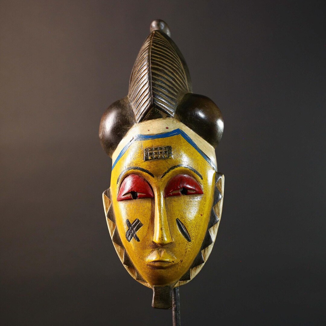 African Baule Mask: Hand-carved Wood Sculpture, Côte D’ivoire Tribal ...