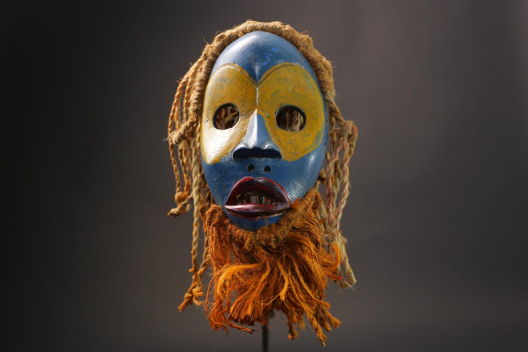 African Dan Dean Gle Mask Hand Carved Wood Wall Art Unique Decorative ...