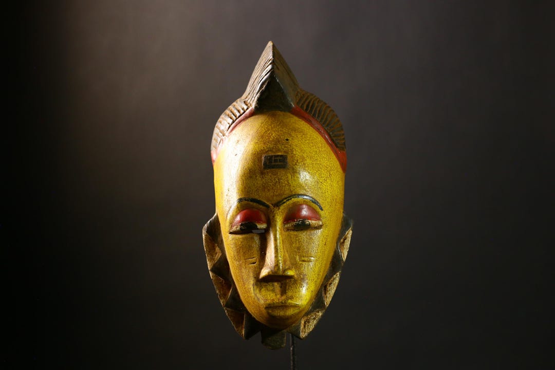 Hand Carved African Tribal Mask: Authentic Cultural Wall Art (39.3/19 ...
