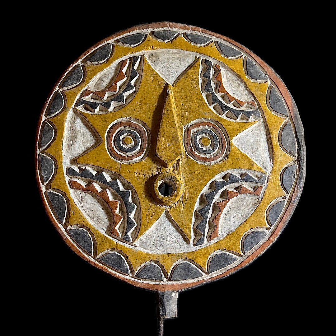 African Masks Carved Wood African Tribal Large Bwa Sun Mask Burkina ...