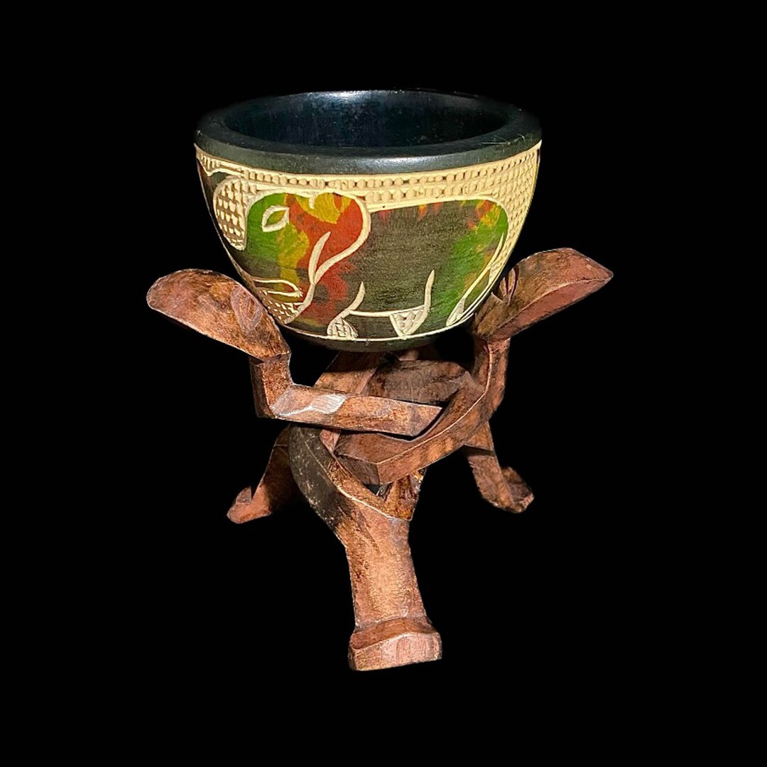 3-head Famous Neem Wood Unity Sculpture Tribal Art Wooden Carved Statue ...