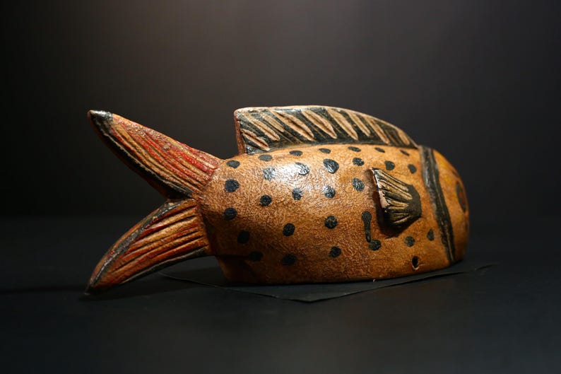Bwa Style Fish Mask: Hand-carved Polka Dot Wall Art-g3738 - Etsy