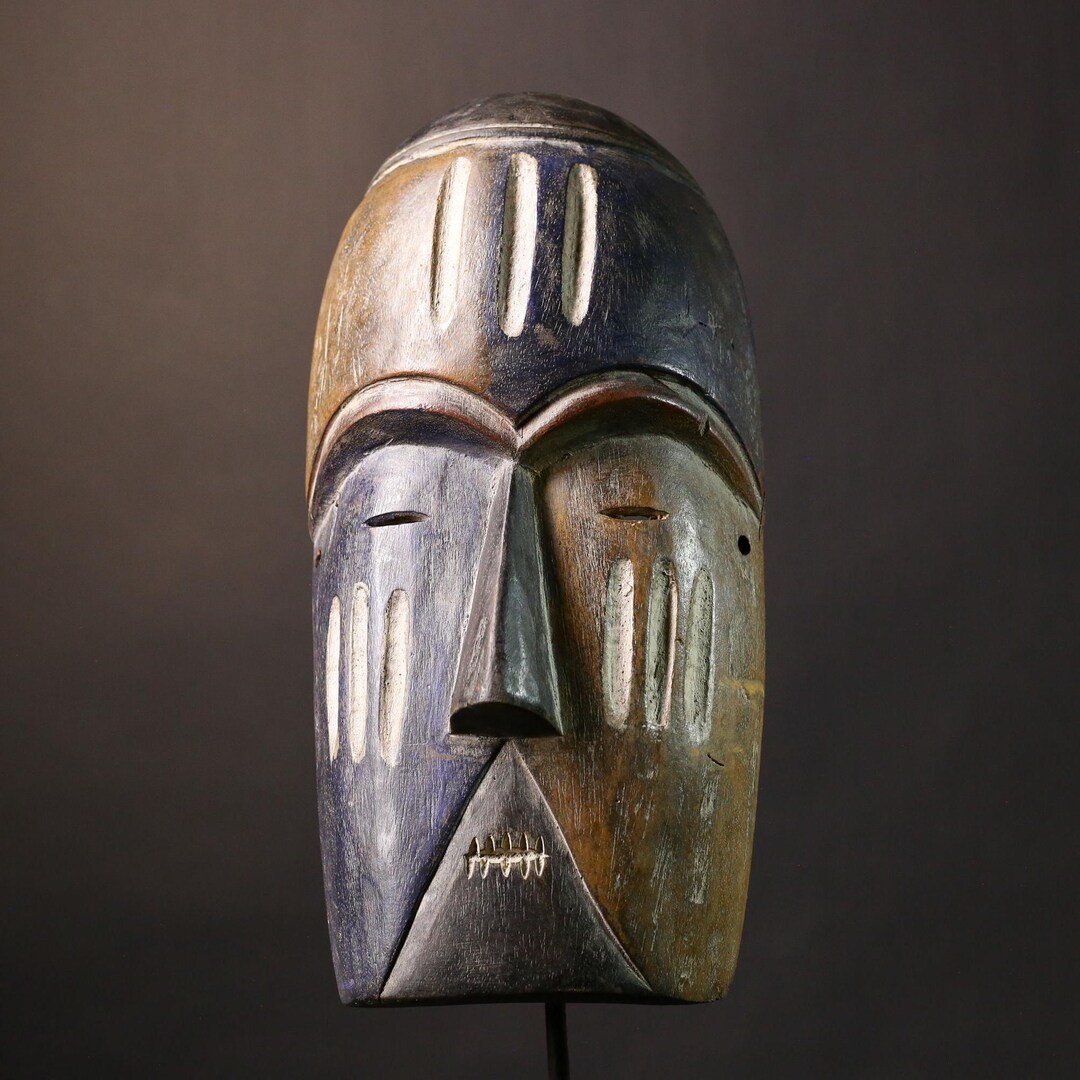 African Mask Vintage Dan Tribal Face | Antique Wood Carved Art | Unique ...