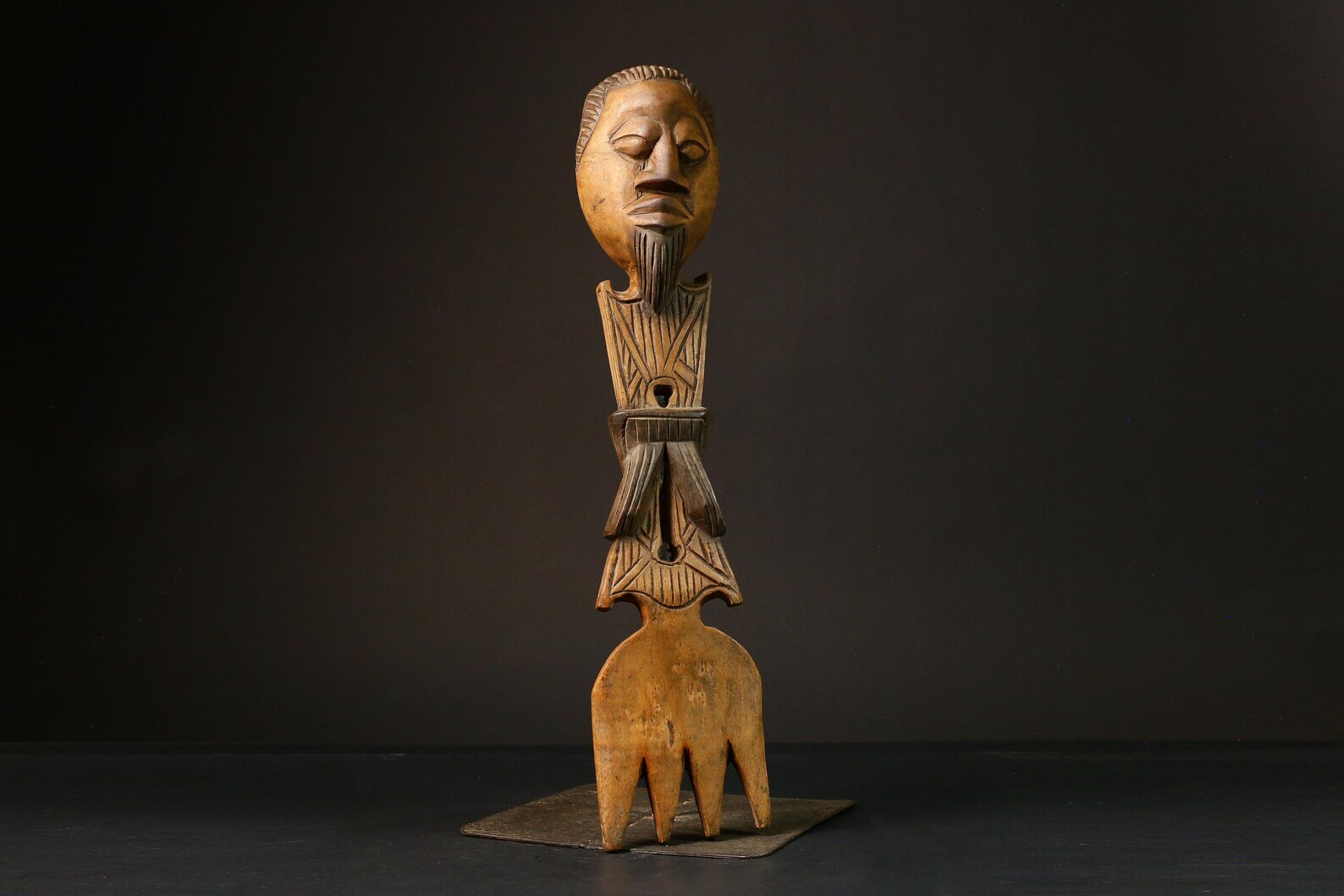 Ashanti Comb Art: African Figure, Primitive Ghana Decor (48.2/10.5 Cm ...