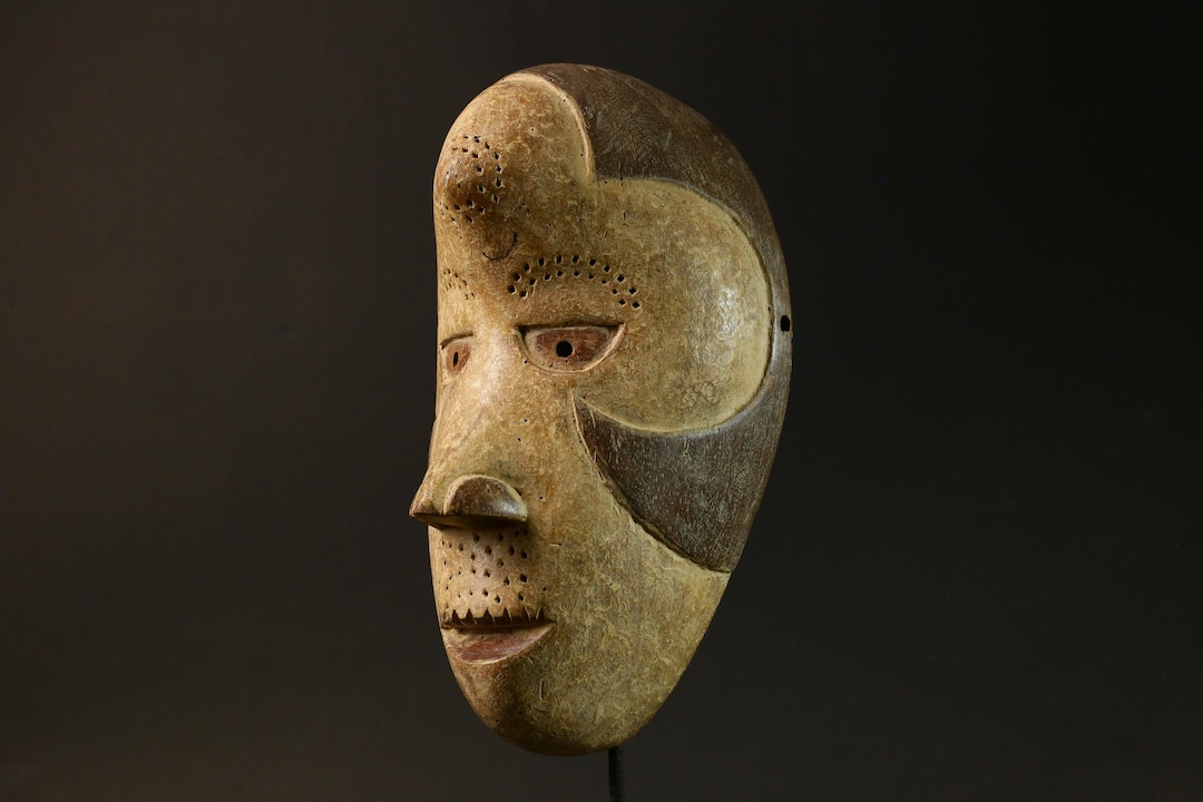 African Tribal Igbo Mask Hand-carved Wooden Wall Hanging Home Decor ...