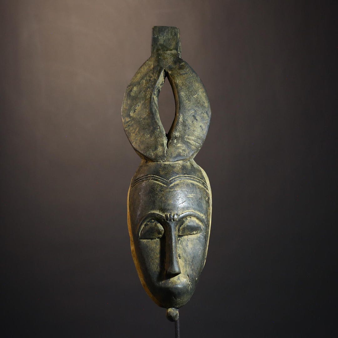 African Goli Mask Baule Tribal Wall Art Spirit Carving Ivory Coast ...