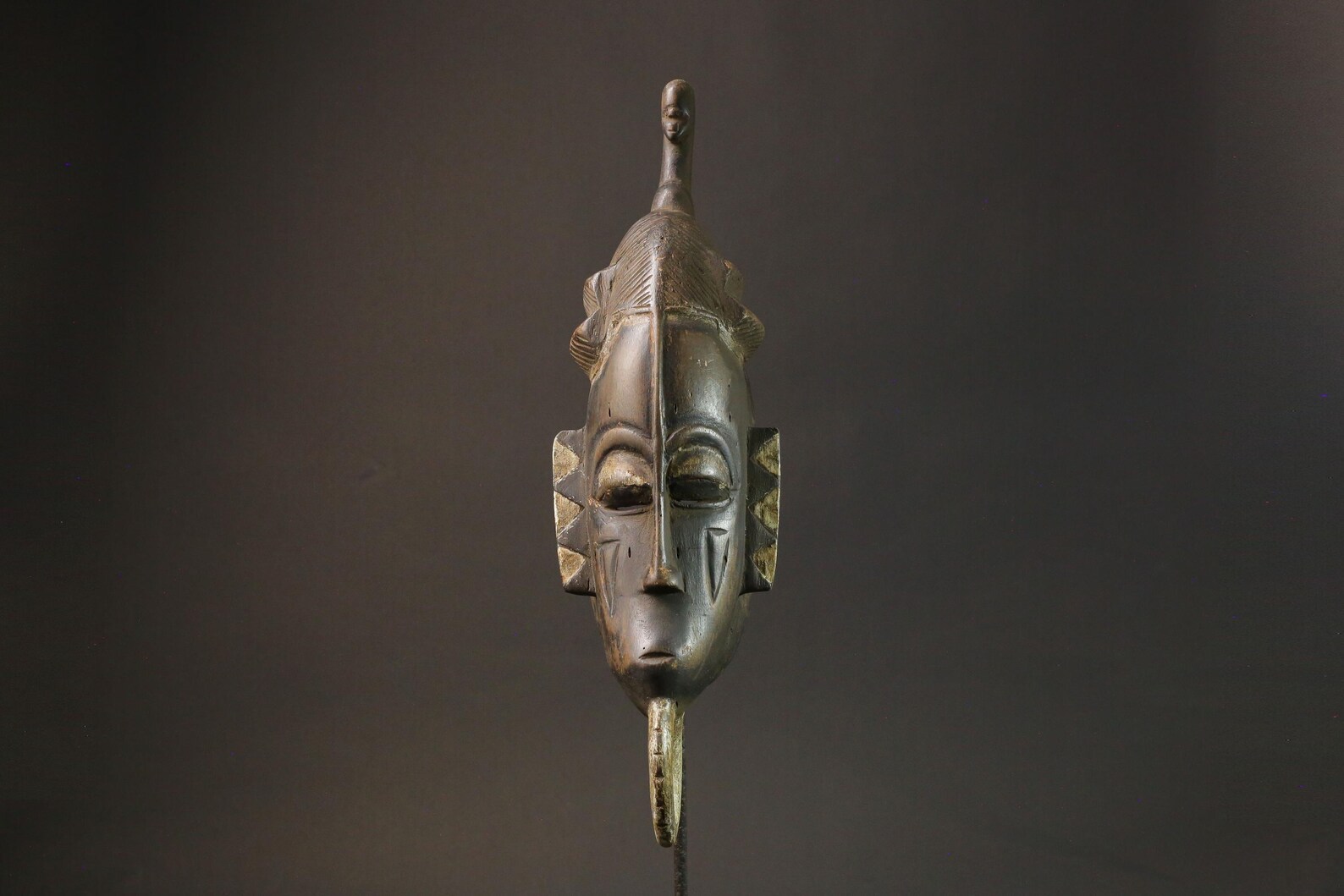 Hand Carved African Guro Mask: Tribal Wood Sculpture With Crest-7616 - Etsy