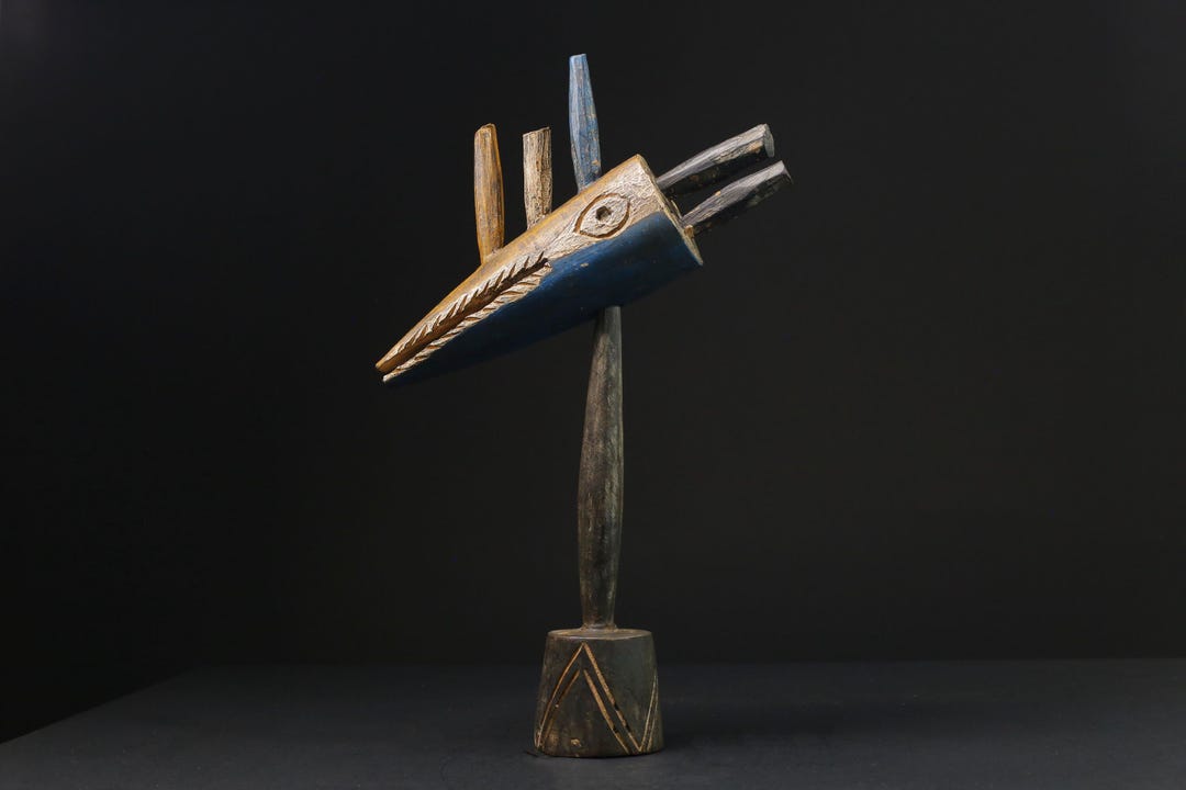 African Bambara Figure Wooden Tribal Wall Art Hand Carved Ciwara ...