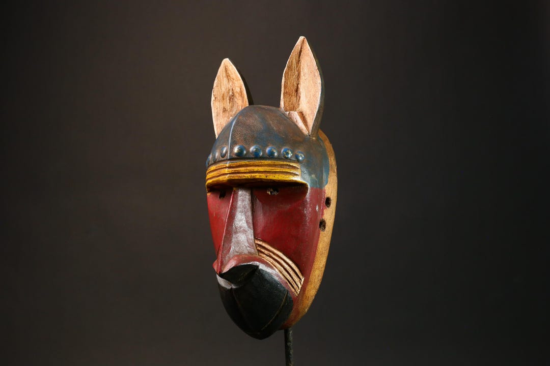 African Authentic African Face Mask Hand-carved Dogon Kanga Rabbit Mask ...