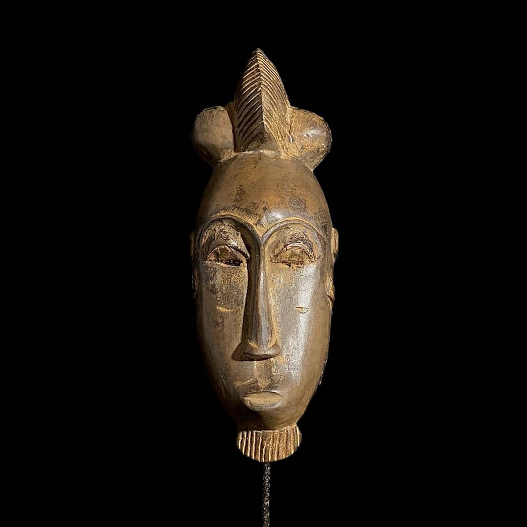 African Mask Baule African Mask Antiques Tribal Art Face Vintage Wood ...