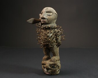 African Wood Figures African Figures Carved Power Figure Nkisi N'kondi ...