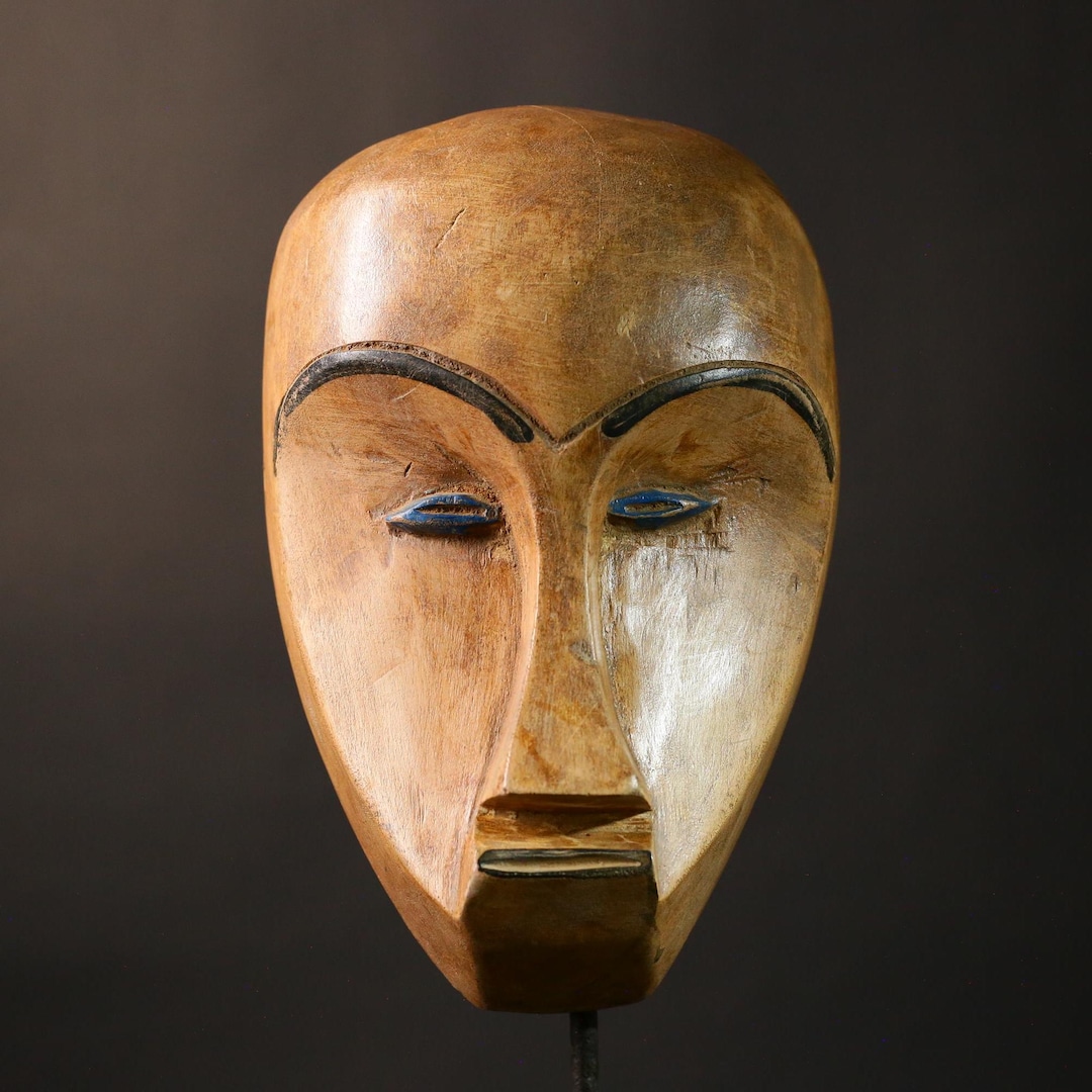 African Authentic Tribal Muminia Mask | Traditional Lega Face Art ...