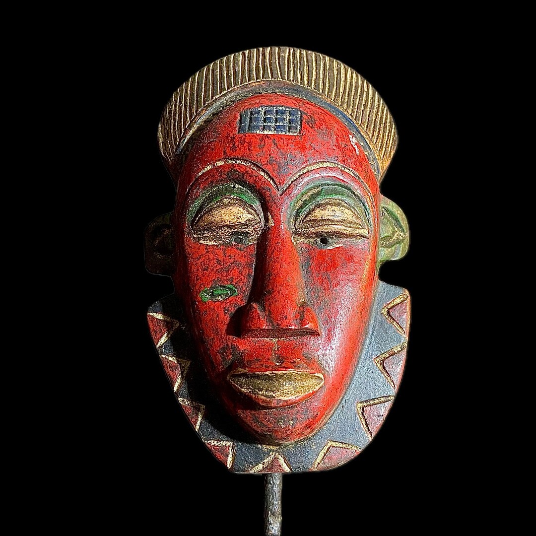 African Masks Antiques Tribal Wood Mask Face Mask African Guro Baule ...