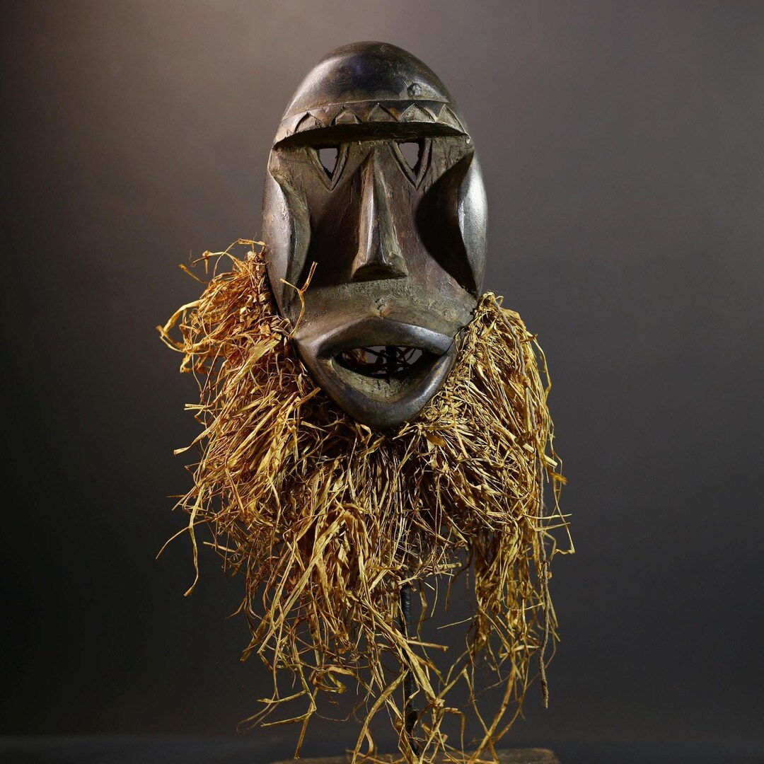 African Dan Mask | Tribal Wood Wall Decor | Hand-carved Mask With ...