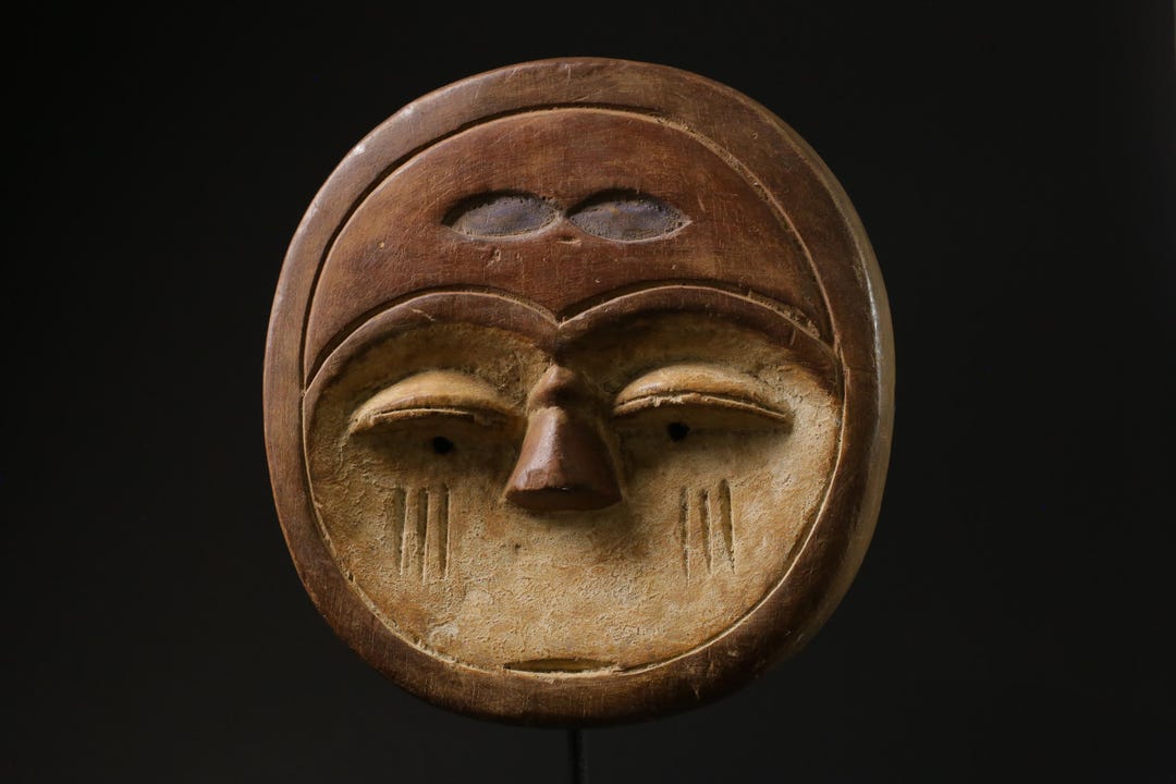 African Lega Mask Hand-carved Wooden Tribal Face Mask, Unique Wall ...