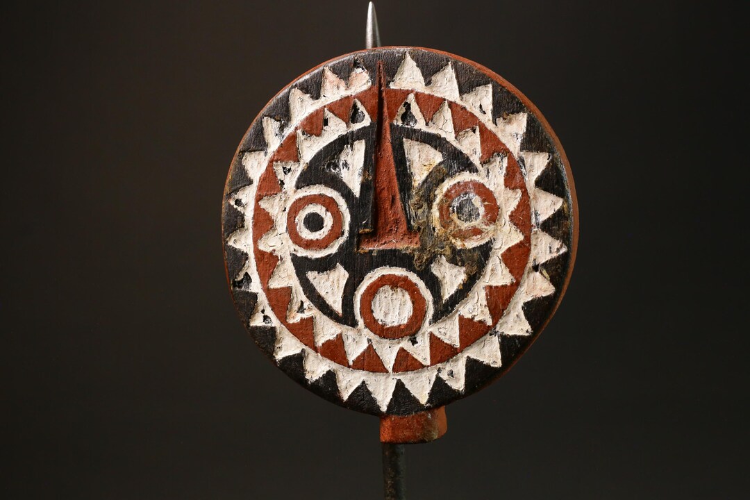 African Bobo Bwa Sun Mask black and White Tribal Wall Decor for Home ...
