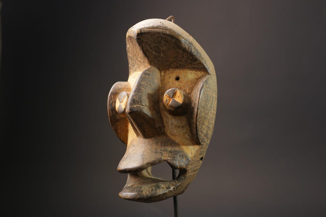 African Wood Mask Female Dan Kran Vintage Tribal Handmade Masks for ...