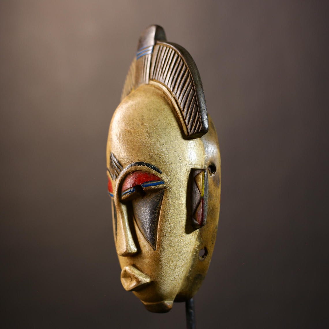 African Guro Mask: Tribal Wall Art Sculpture, Ivory Coast Decor-g5011 ...