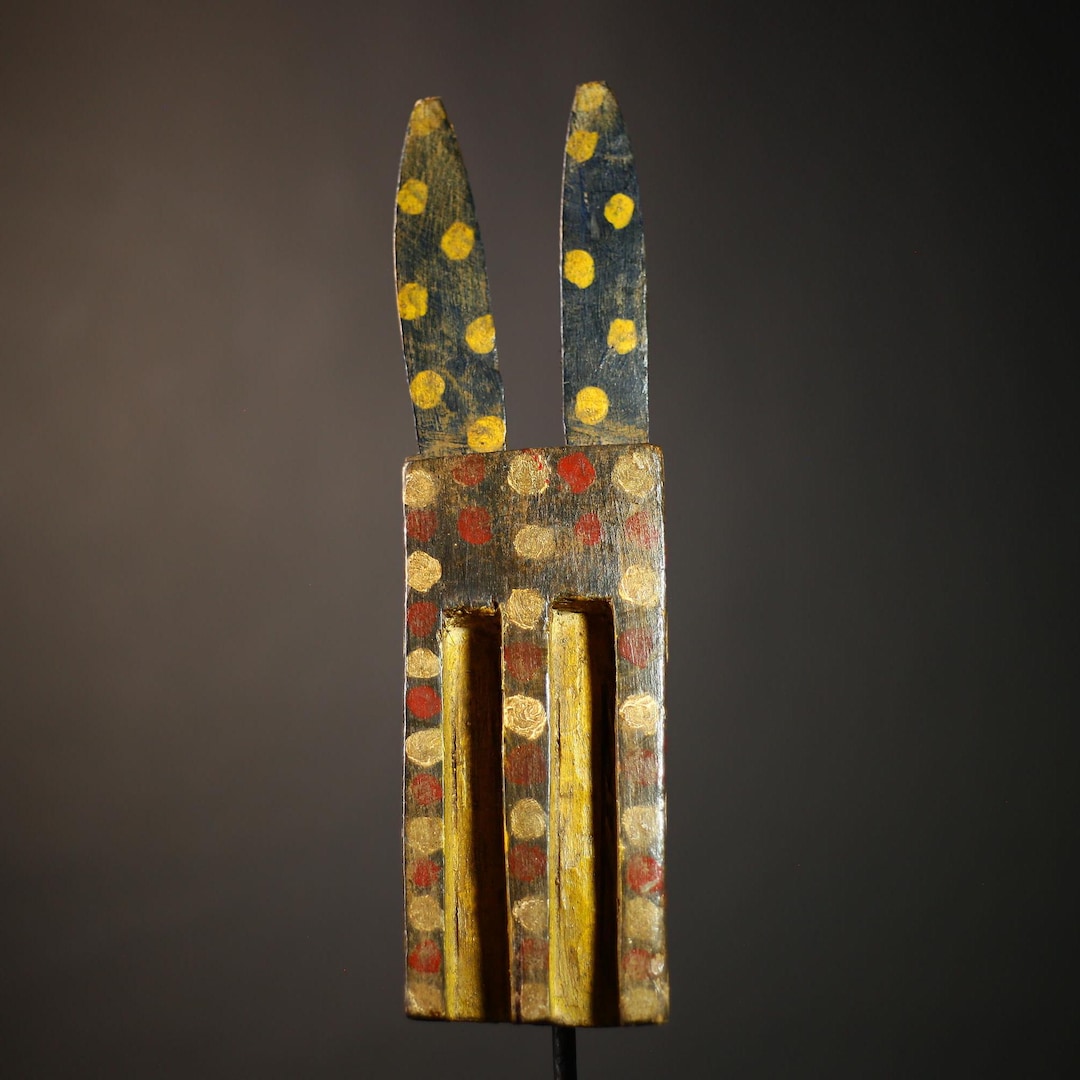 Africa Bwa Plank Mask Tribal Wood Art From Burkina Faso Colorful Dotted ...