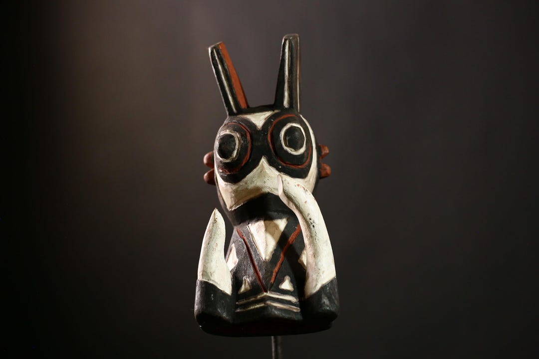 African Bobo Bush Pig Mask Tribal Wall Hanging Bwa Kurumba Wooden Art ...