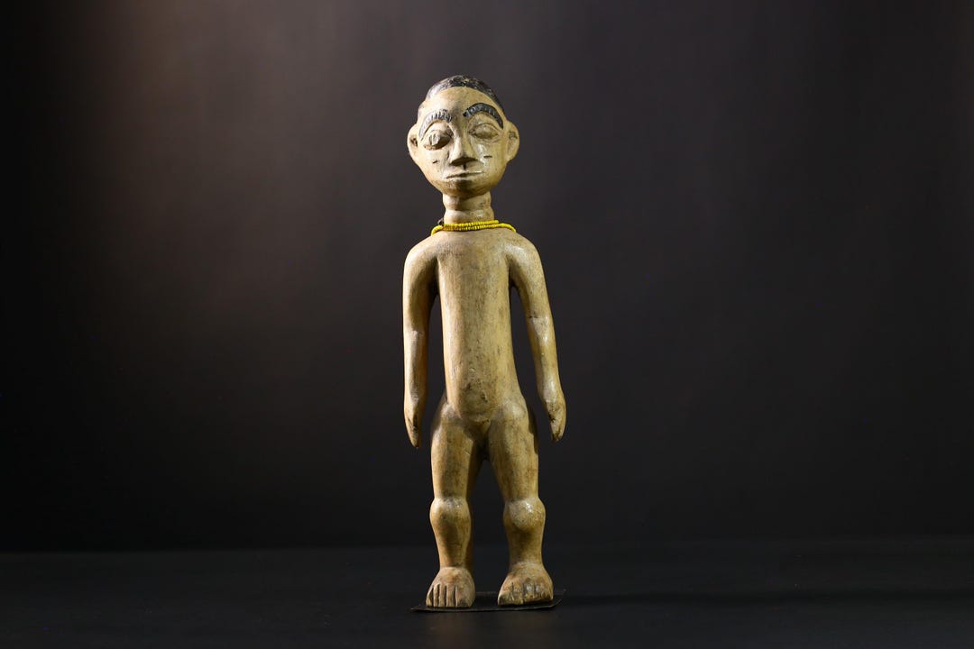 African Figure Igbo Alusi Deity Handcarved Wood Tribal Sculpture Ethnic ...