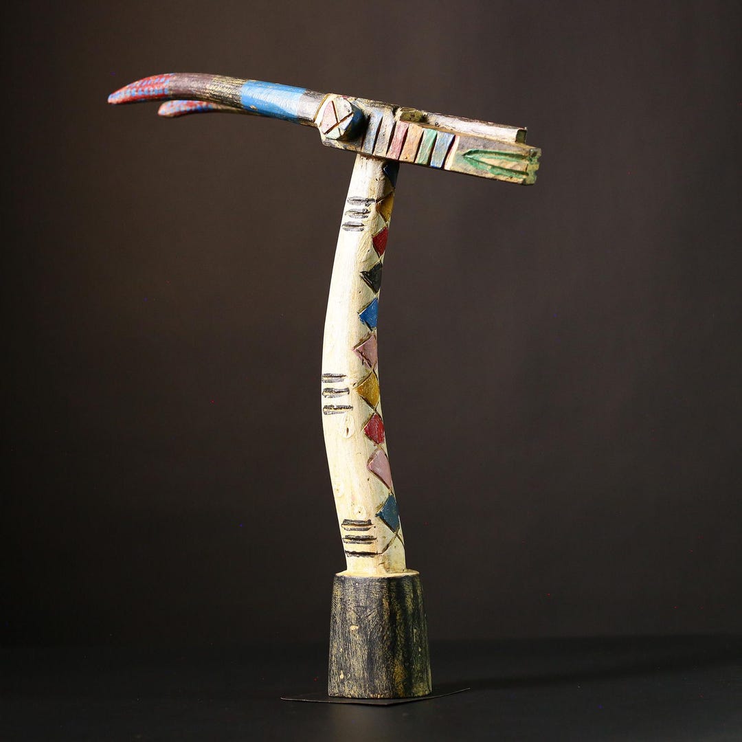 Hand Carved Bambara Mask: African Artisan Home Decor Statue-g1995 - Etsy