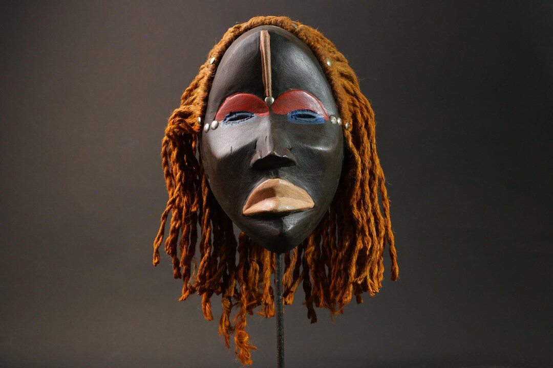 Vintage African Dan Kran Mask Hand-carved Wood Unique Wall Art Decor ...