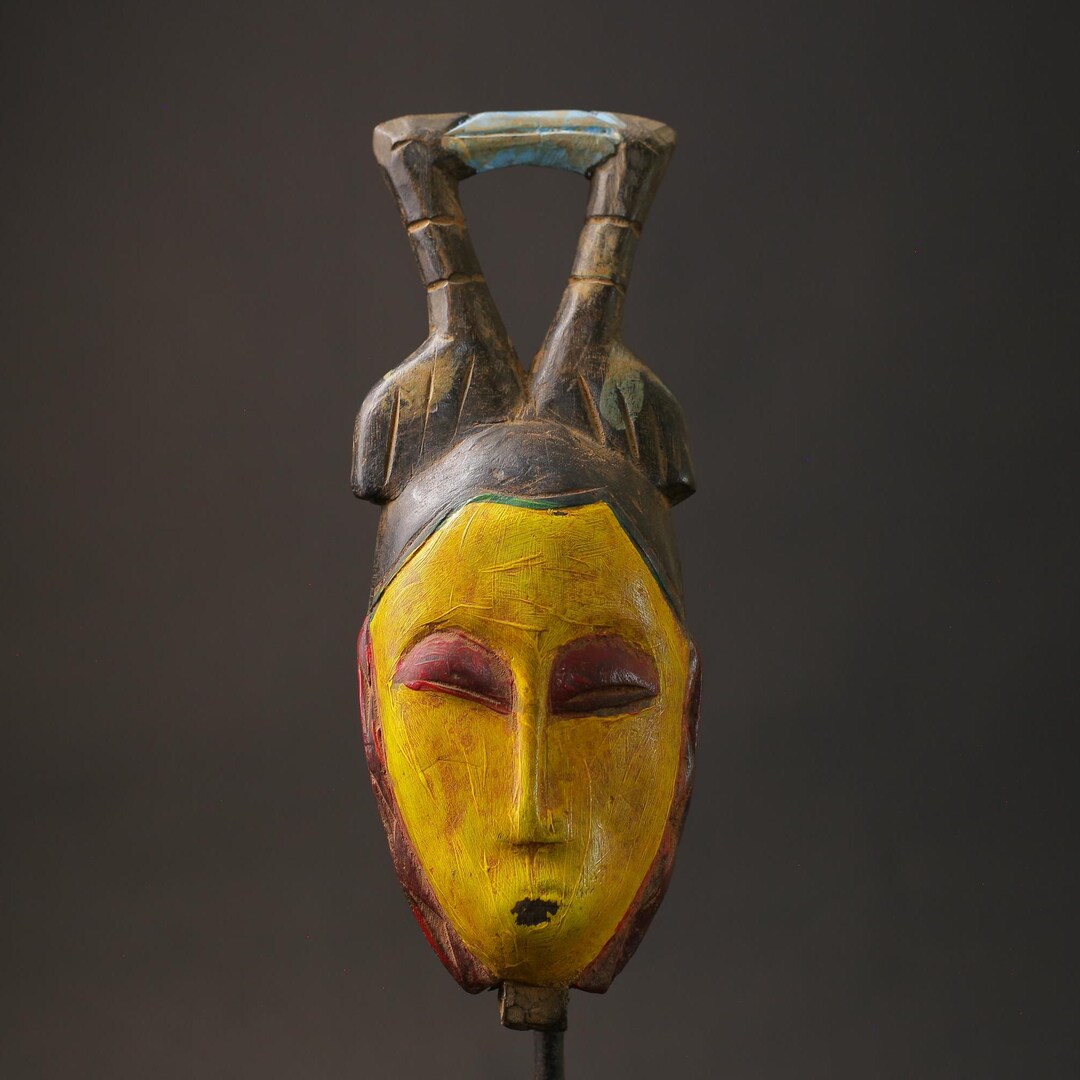 Handcrafted Yaure Guro Mask: African Wooden Wall Decor-8650 - Etsy