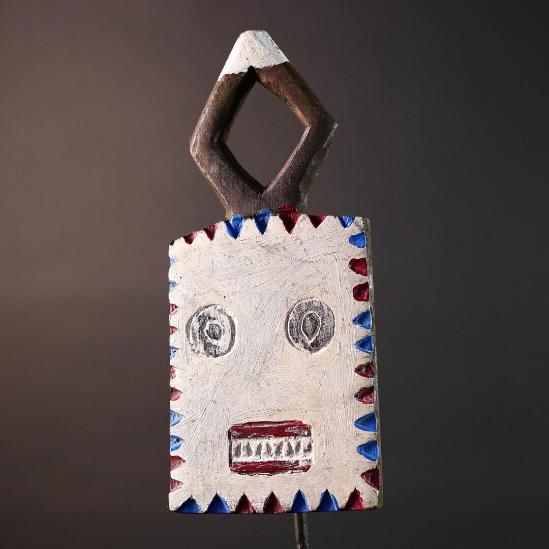 African Wall Mask Bwa Tribal Art Wood Face Sculpture From Burkina Faso ...