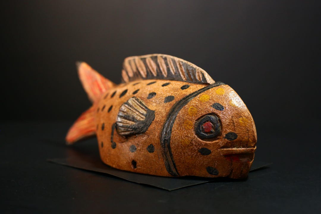African Mask Hand-carved Bozo Fish Puppet Art Tribal Wall Hanging ...
