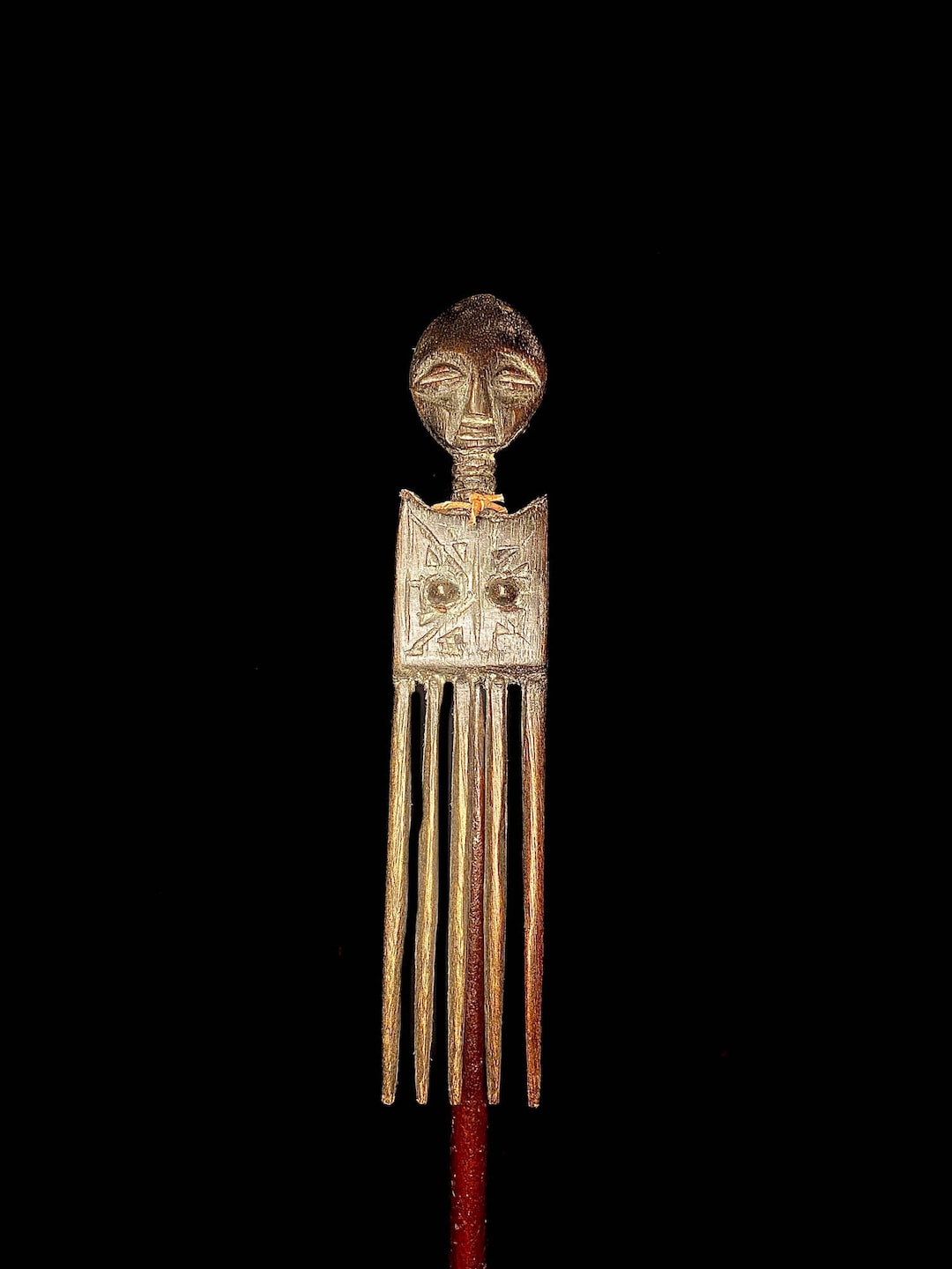 African Ashanti Female Wood Hair Comb Ghana Presitge Comb Handmade ...