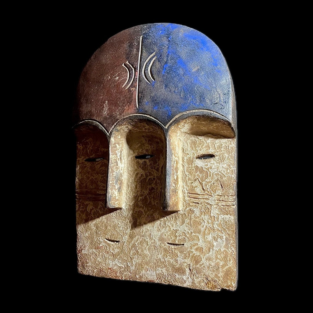 African Mask African Tribal Face Mask Wood Triple Lega African Mask ...