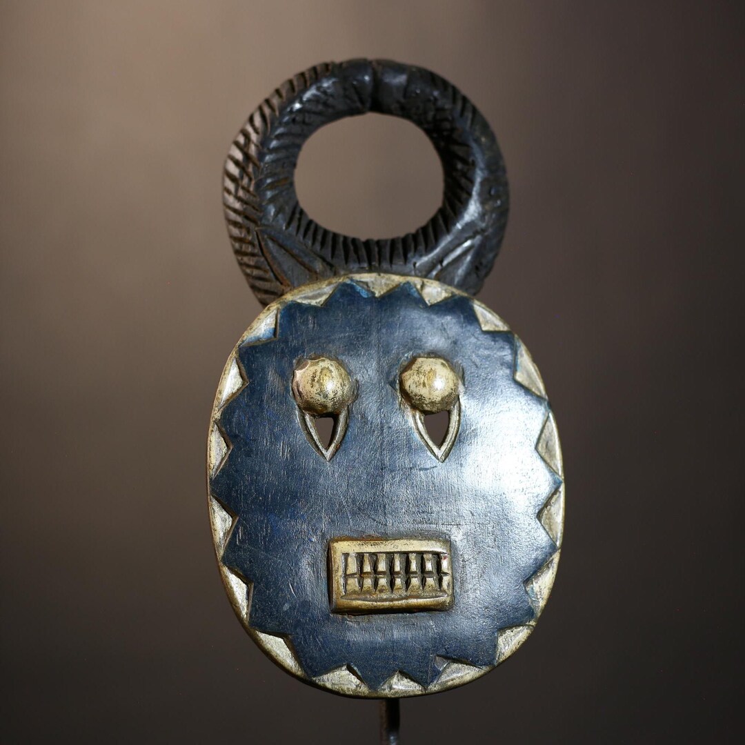 African Goli Blue Mask Handcrafted Tribal Wooden Art Unique Decor Piece ...