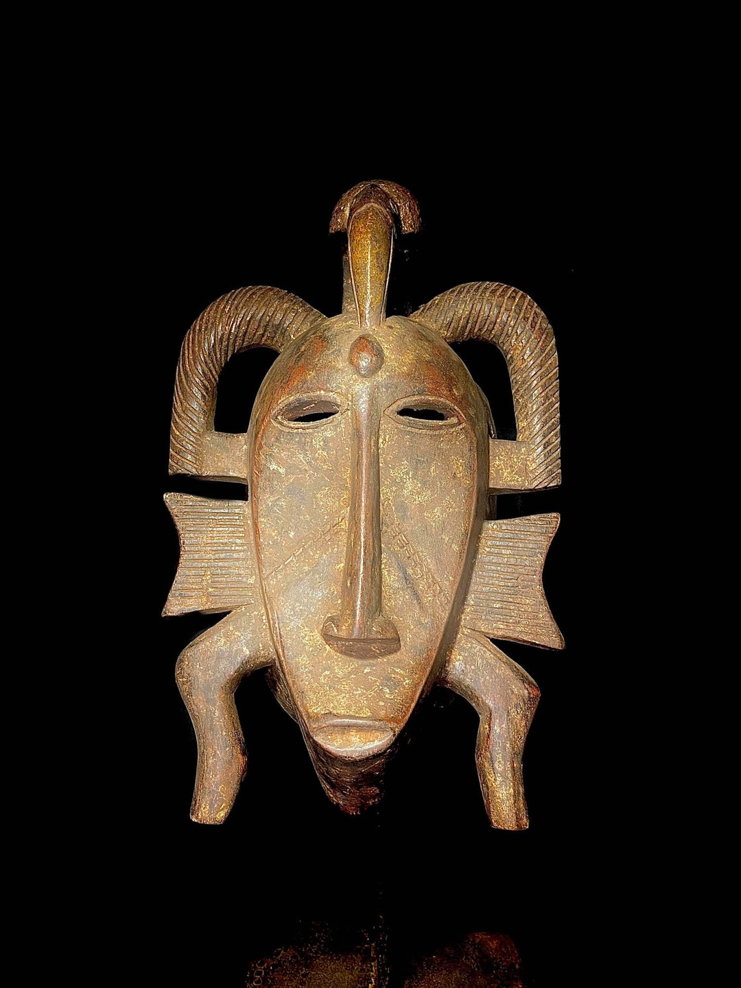 African Mask Traditional Vintage Art Tribal One Piece Home Décor ...